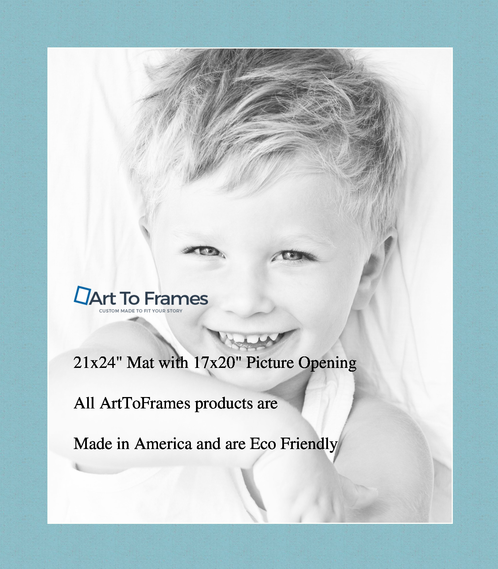 ArtToFrames Custom French Blue Picture Photo Frame Mat Matting Board LG ...