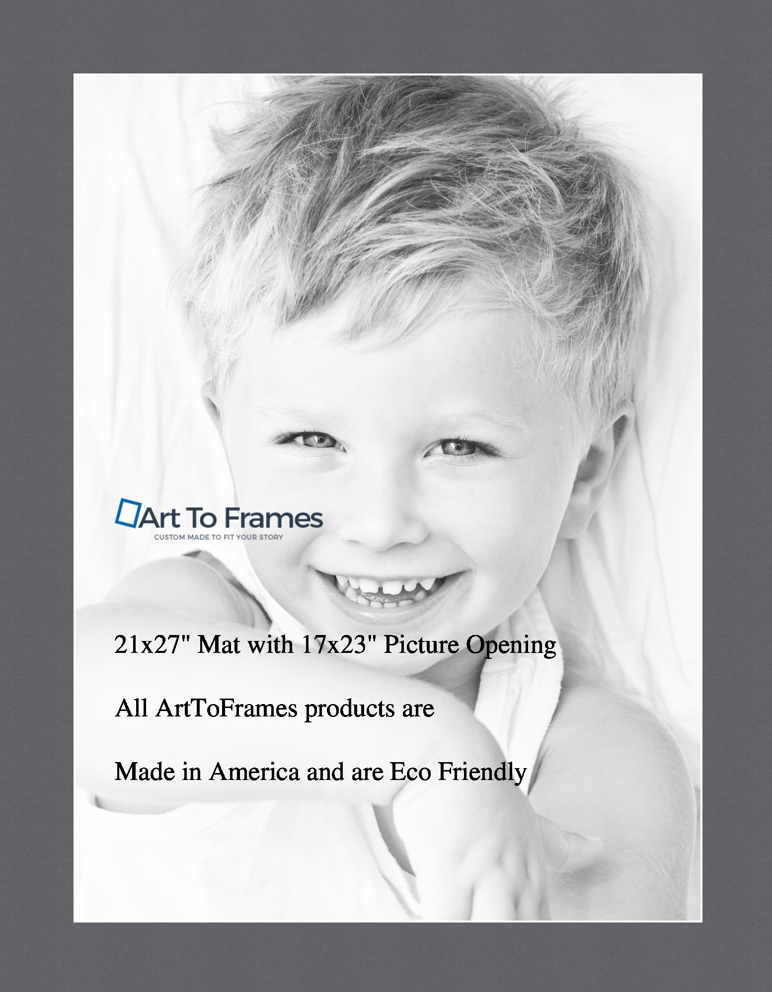 ArtToFrames Custom Gray Mountain Grey Picture Photo Frame Mat Matting ...