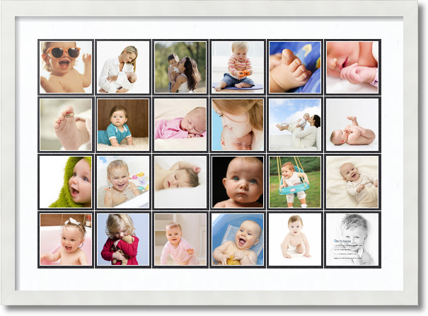 30.5x21.5 Satin White Frame collage picture frame 24 opening Super ...
